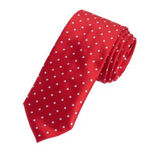 amazon essentials men's classic dots necktie, red, one size