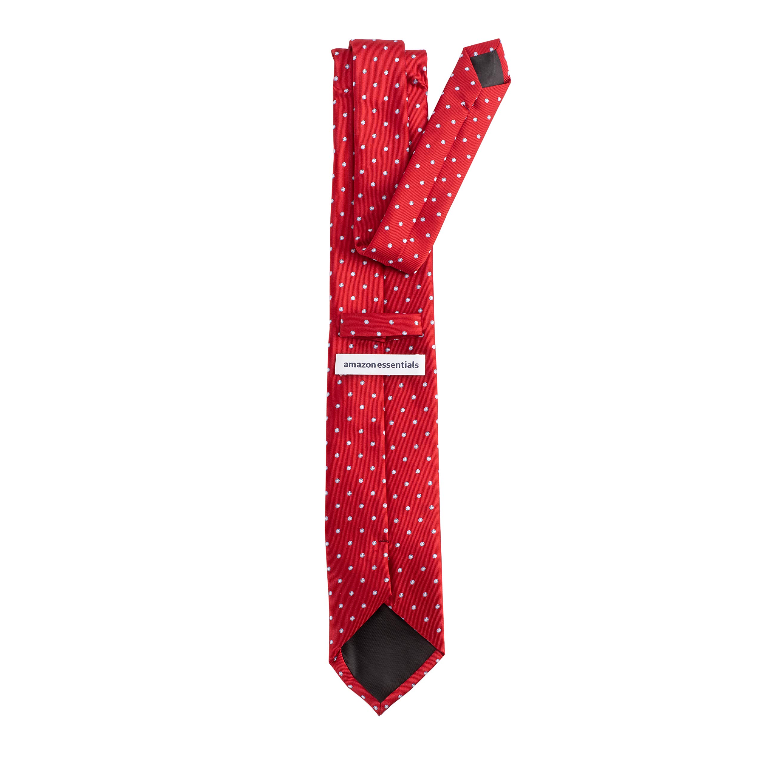 Amazon Essentials Men's Classic Dots Necktie, Red, One Size