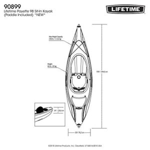 Lifetime 90899 Payette 98 Sit-in Kayak (Paddle Included)