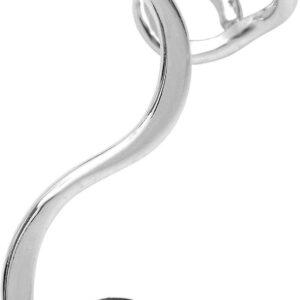 Ear Charms ® 'One-liner' Black Pearl Ear Cuff Non-pierced Left Earring Cuff, Rhodium on Sterling Silver