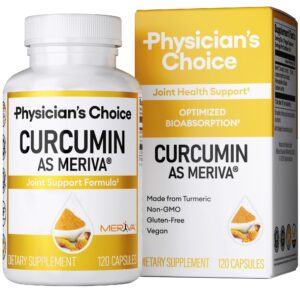 physician's choice curcumin meriva 500 - clinically studied - better absorption than ordinary turmeric curcumin supplements - scientifically researched joint support - 120 capsules