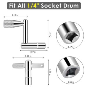 EastRock Drum Keys 3-Pack Drum Tuning Key with Continuous Standard Motion Speed key,Universal Drum Key Tuner (Chrome-Plated Steel)