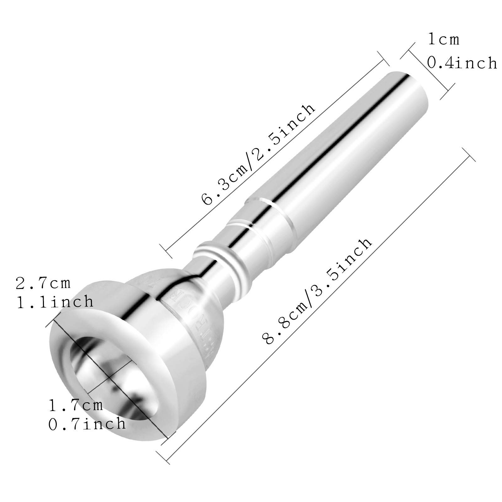 EastRock 3C Trumpet Mouthpiece Silver Plated Bb Trompeta Mouthpiece Trumpet Instrument Accessories Vacuum Packed