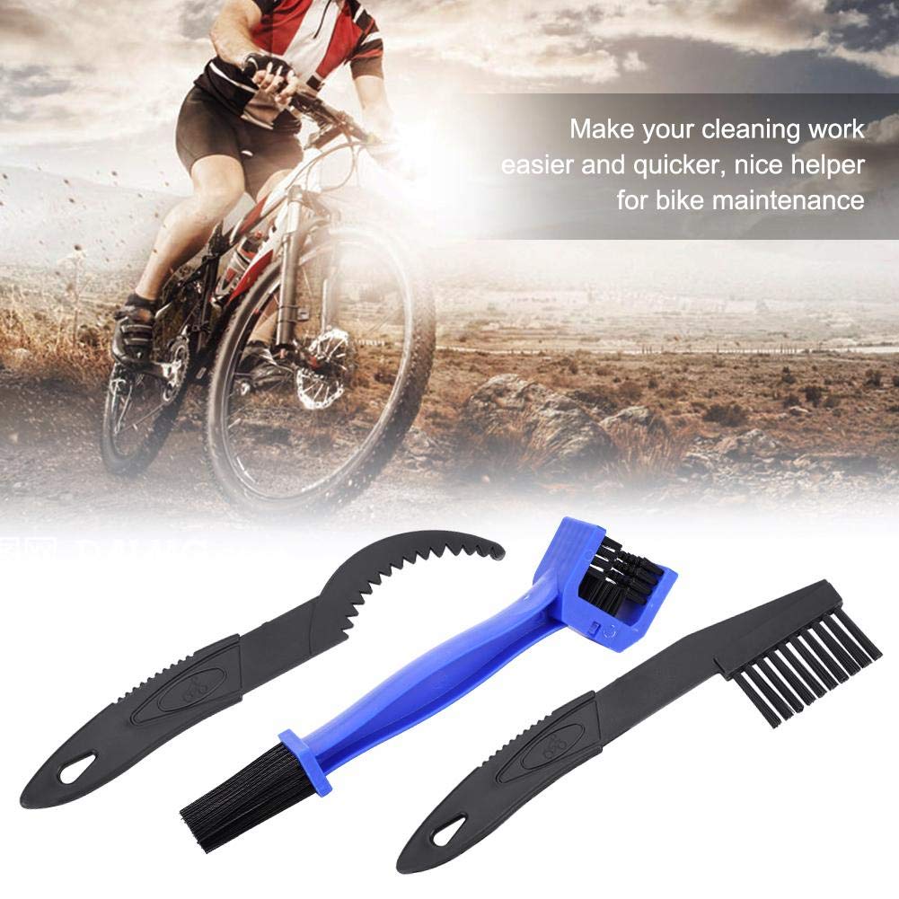 3pcs Bike Cleaning Tool Set Bike Chain Crank Sprocket Cleaning Tool Washing Brushes Tackle Kit Accessory for Road Mountain Cycling