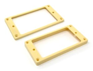 vintage forge cream flat bottom humbucker pickup mounting ring set (bridge & neck) compatible with epiphone guitars hr1300f-crm