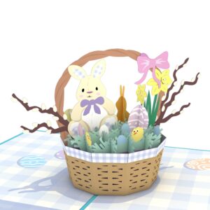 lovepop easter basket pop up card - 3d card, religious easter cards, easter bunny card , pop up greeting cards