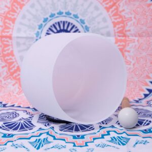 ENERGYSOUND 432Hz A Note Third Eye Chakra Frosted Quartz Crystal Singing Bowl 7 inch mallet and o-ring included