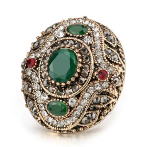 colorful turkish jewelry antique multi stones crystals ring for women