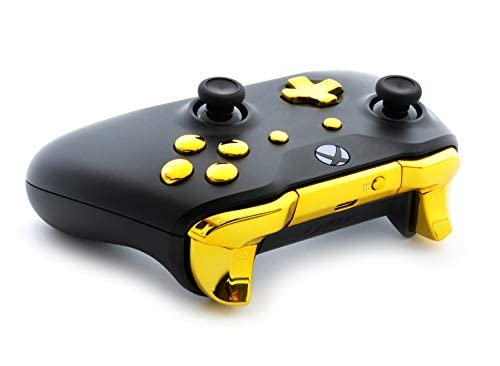 MODDEDZONE Custom MODDED Wireless Controller for Xbox One S/X and PC - With Unique Smart Mods - Best For First Person Shooter Games - Handcrafted by Experts in USA with Unique Design (Black/Gold)