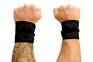 gymreapers strength wrist wraps for cross training, olympic lifting, wod workouts - strong wrist support for men and women -| (black/black)