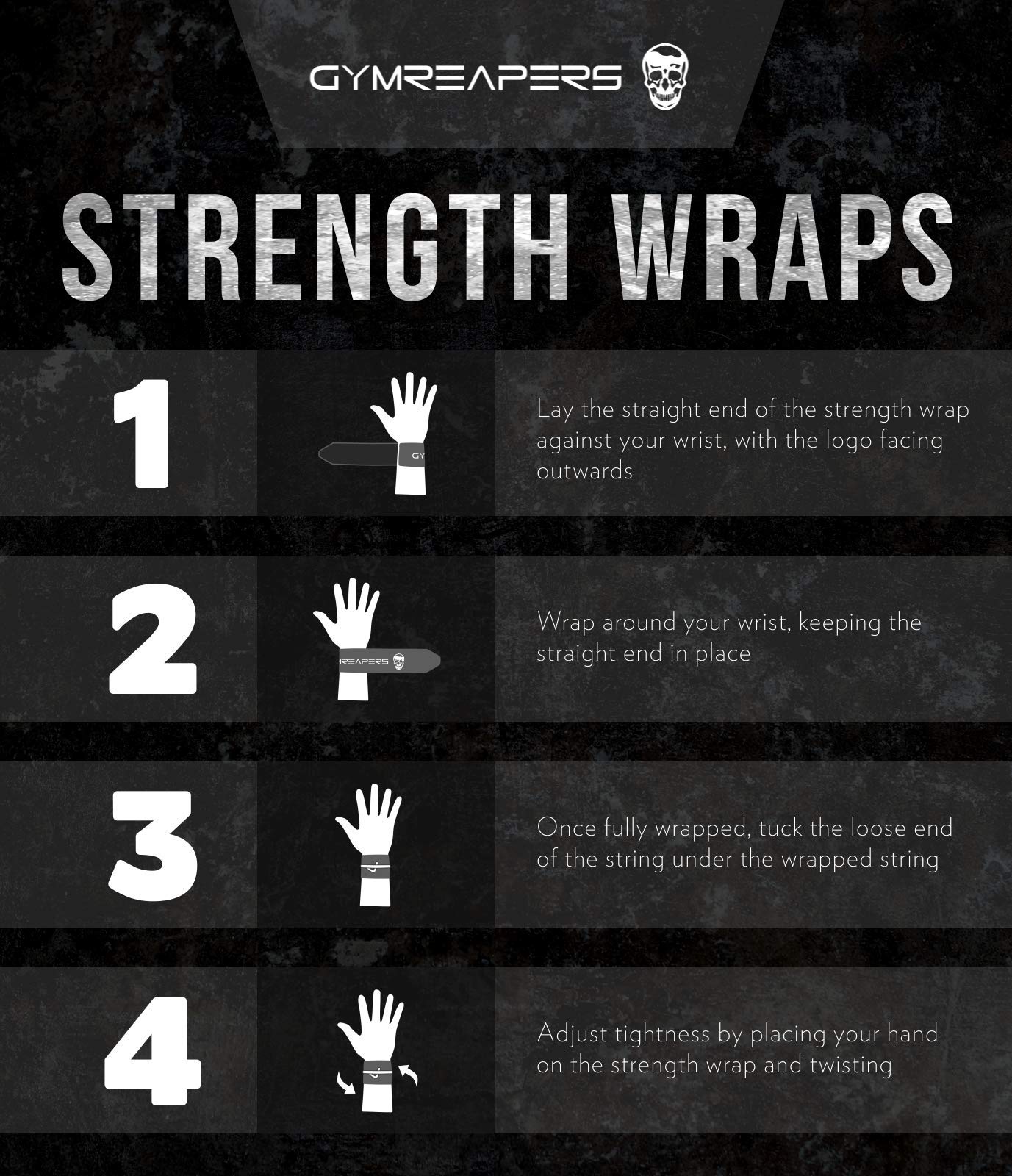 Gymreapers Strength Wrist Wraps for Cross Training, Olympic Lifting, WOD Workouts - Strong Wrist Support for Men and Women -| (Black/Black)