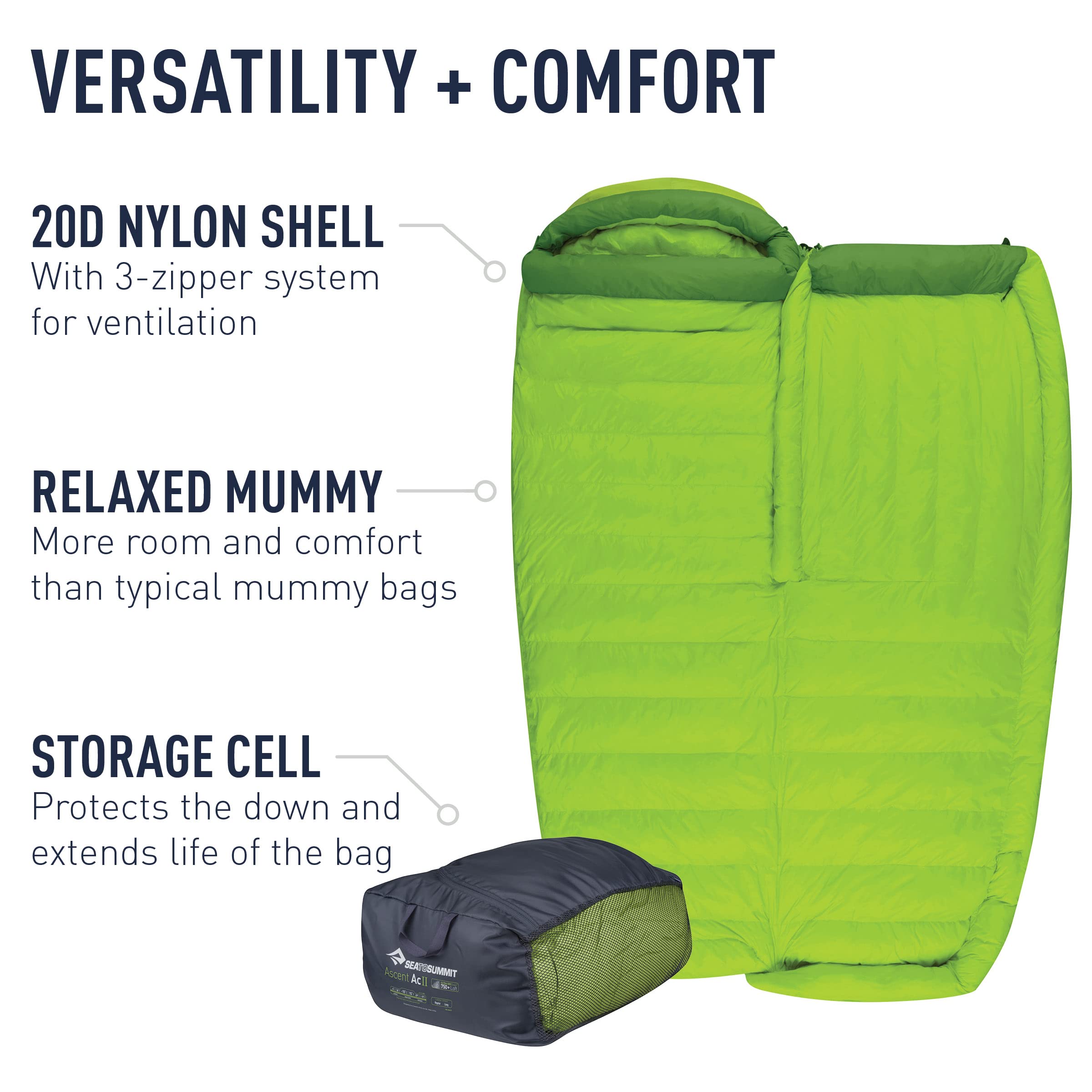 Sea to Summit Ascent Down Sleeping Bag, 0-Degree, Regular