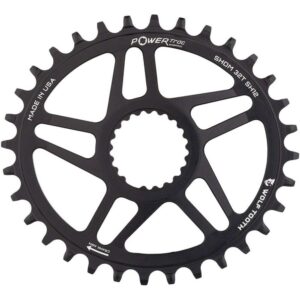 wolf tooth elliptical mountain bike direct mount oval chainring for shimano cranks (32 tooth, drop-stop st, powertrac, mtb)