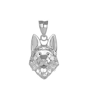 925 sterling silver german shepherd dog head charm pendant