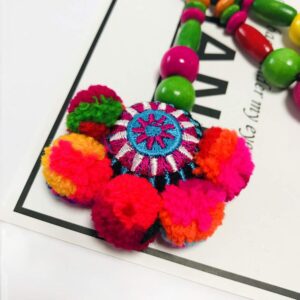 QTMY Cute Pom Pom Tassel Boho Bag Charm Pendant Keyring Keychain for Women Purse Handbag Decor (7)