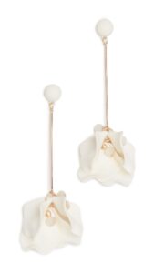 shashi women's petunia gold plated brass earrings, white, one size