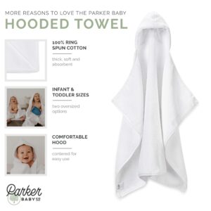 Parker Baby Co. Premium 100% Soft Ring Spun Cotton Hooded Toddler and Kid Bath Towel Plush Towel with Hood for Newborns and Babies