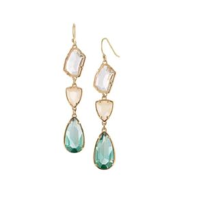 newyht crystal fashion earrings classic vintage dangle drop earrings for women girls (green)