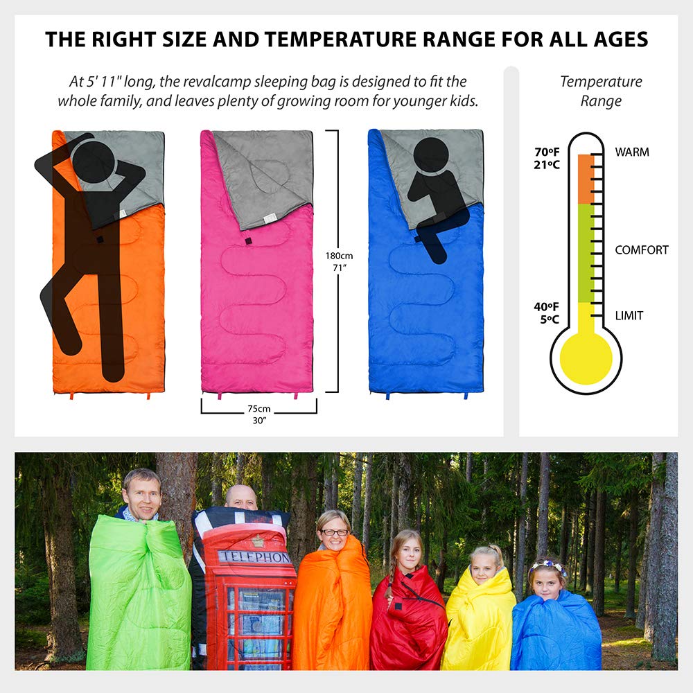 REVALCAMP Lightweight Pink-Camo Sleeping Bag Indoor & Outdoor use. Great for Kids, Youth & Adults. Ultralight and Compact Bags are Perfect for Hiking, Backpacking, Camping & Travel.