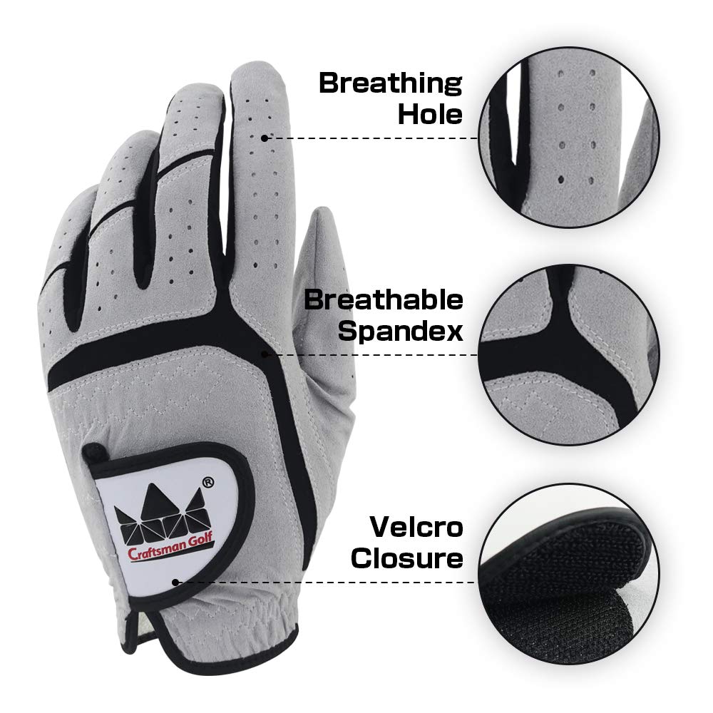 Craftsman Golf 3-Pack Golf Gloves Gray (Medium/Large)