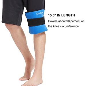 Koo-Care Waist & Lower Back Gel Ice Pack & Wrap for Injuries Reusable Large Flexible Hot Cold Therapy Compress with Strap for Shoulder, Belly, Rib, Thigh, Entire Knee, Shin Pain Relief - 15.5" x 7.3"