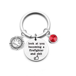 gzrlyf firefighter gifts look at you becoming a firefighter keychain fireman gifts (keychain)