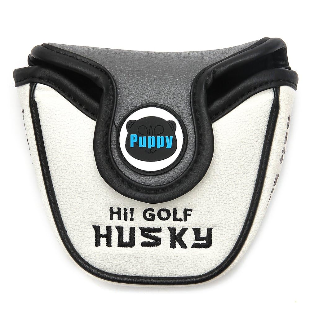 Husky Golf Club Driver Fairway Wood Hybrid Blade Mallet Putter Head Cover Funny Synthetic Leather Cartoon Animals Headcovers Protector (Mallet Putter Cover)