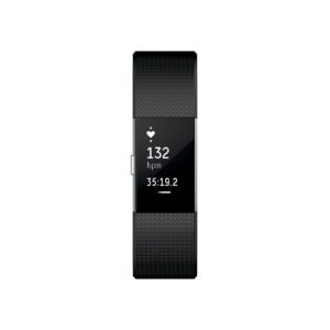 Fitbit Charge 2 Heart Rate + Fitness Wristband Watch, Black,(US Version), Large (6.7 - 8.1 Inch) (Renewed)