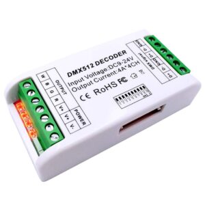 giderwel mini 4 channel dmx decoder,rgbw dmx decoder,16a rgb rgbw led strip controller dmx 512 decoder for led strip module dimmer driver led decoder controller dc9-24v