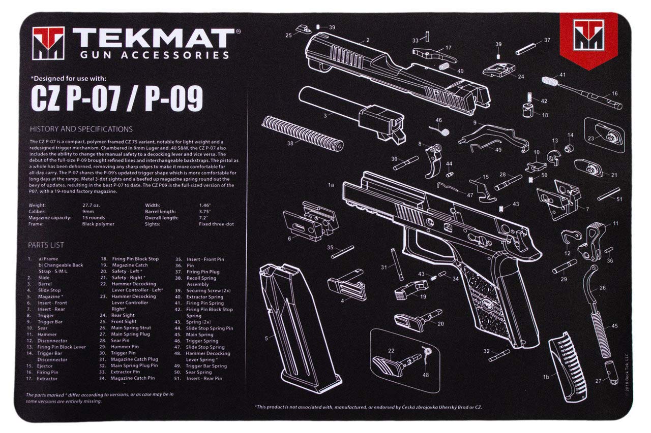 TekMat CZ P-07 / P-09 Gun Cleaning Mat