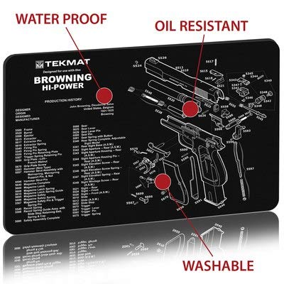 TekMat Browning Hi Power Gun Cleaning Mat, Black, one Size (TEK-R17-BROWNING-HP)