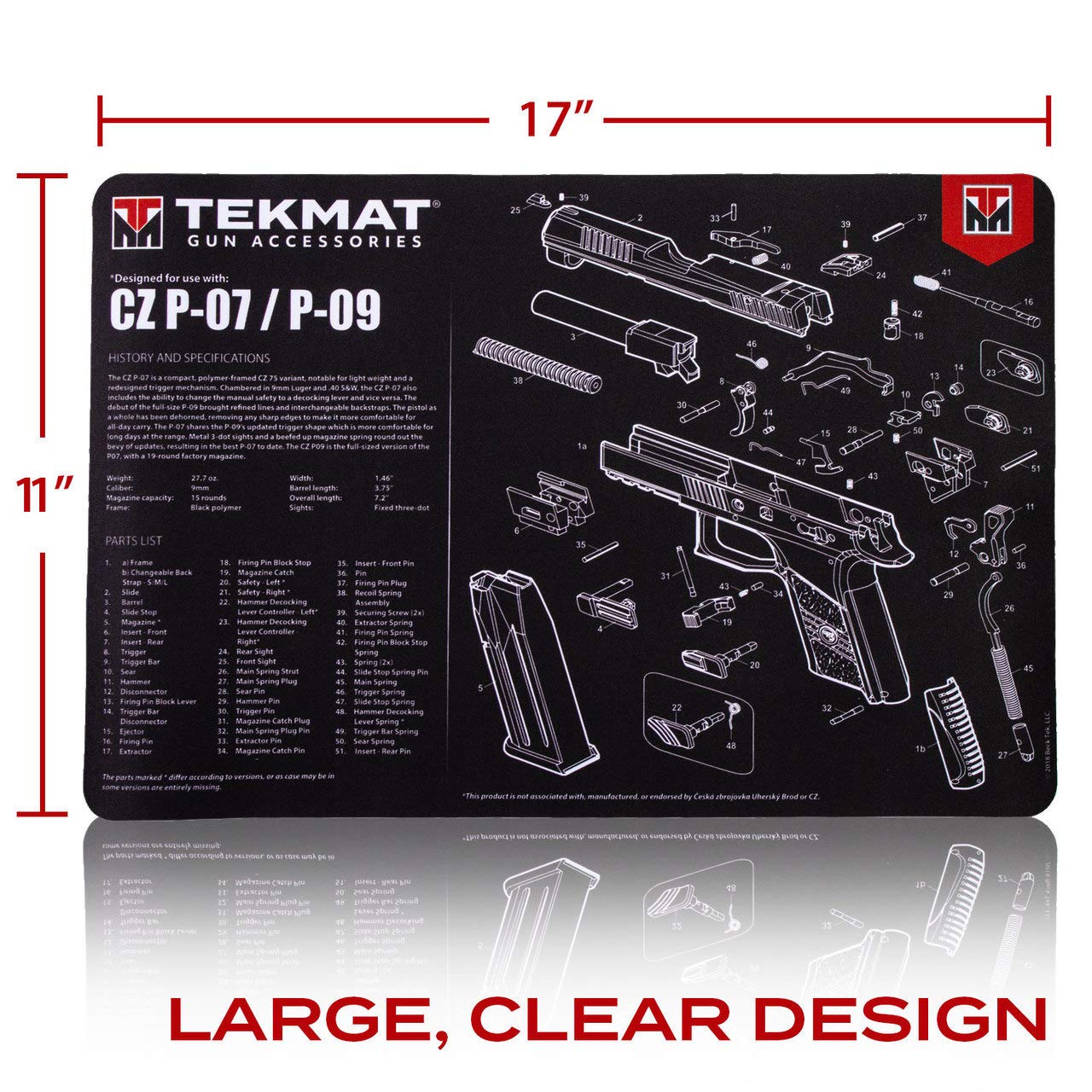 TekMat CZ P-07 / P-09 Gun Cleaning Mat