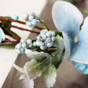 YnimioAOX Handmade Adjustable Flower Wreath Headband Halo Floral Crown Garland Headpiece,B21-Light blue/white