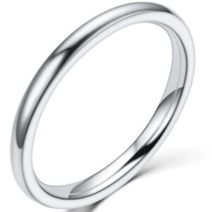 jude jewelers 1.5mm stainless steel classical plain stackable wedding band ring (silver, 6.5)