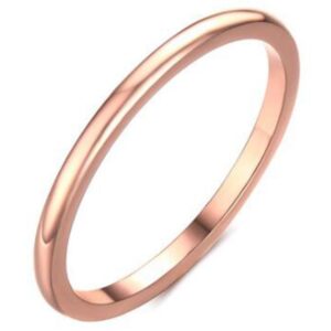 jude jewelers 1.5mm stainless steel classical plain stackable wedding band ring (rose gold, 5.5)