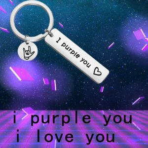 TGBJE I purple you keychain i love you keychain gift for boyfriend valentines day gift (I purple you)