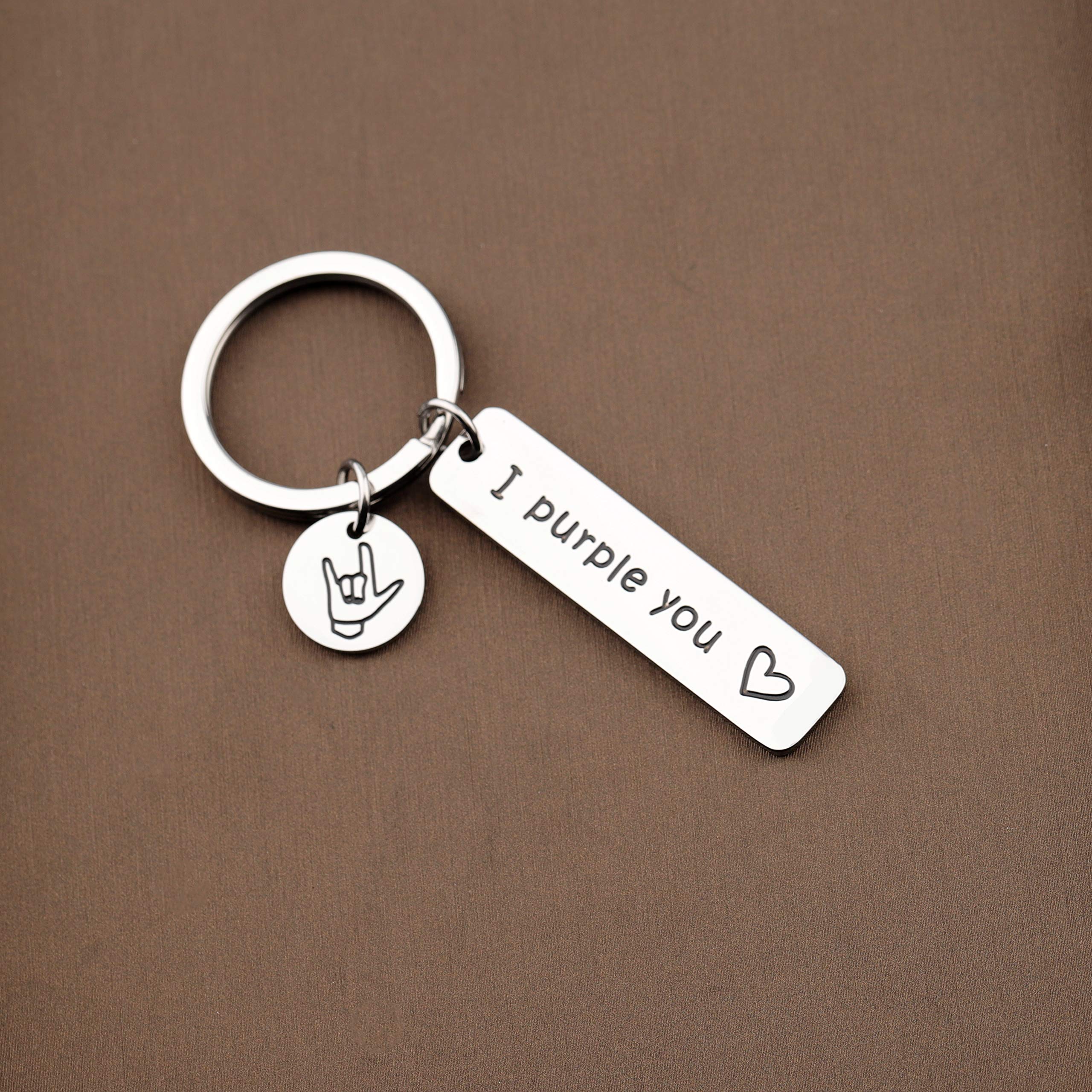 TGBJE I purple you keychain i love you keychain gift for boyfriend valentines day gift (I purple you)