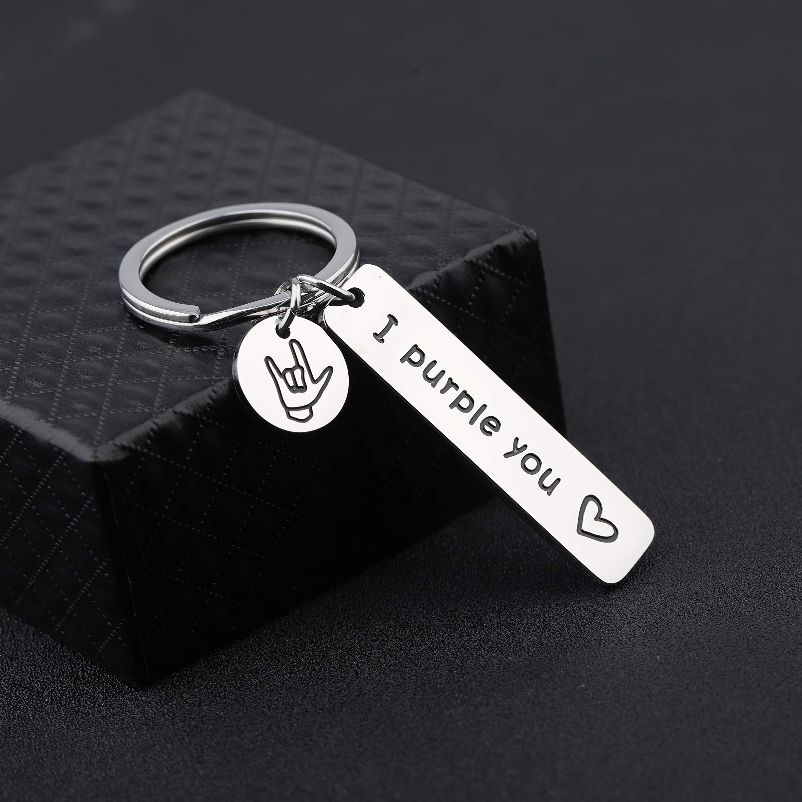 TGBJE I purple you keychain i love you keychain gift for boyfriend valentines day gift (I purple you)