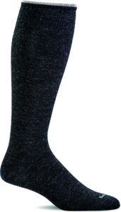 sockwell women's featherweight fancy moderate graduated compression sock, black solid - m/l