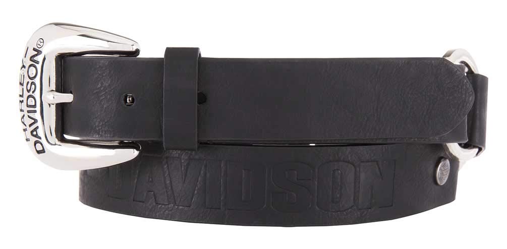 Harley-Davidson Women's Luna Looped Genuine Leather Belt, Black HDWBT11657 (M)