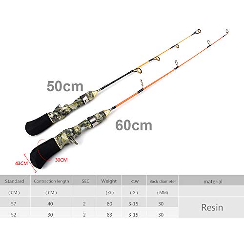 LOVEPET Ice Fishing Rod, Fishing Rod, Straight Shank, Raft Fishing Rod,Short Section Winter Fishing Rod, Fishing Tackle 50cm