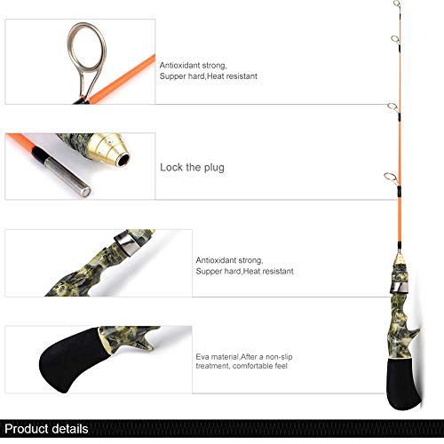 LOVEPET Ice Fishing Rod, Fishing Rod, Straight Shank, Raft Fishing Rod,Short Section Winter Fishing Rod, Fishing Tackle 50cm