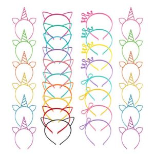 lawie 30 pack plastic cat ears headband headbands crown hair hoop tiara hairband birthday halloween christmas party accessories