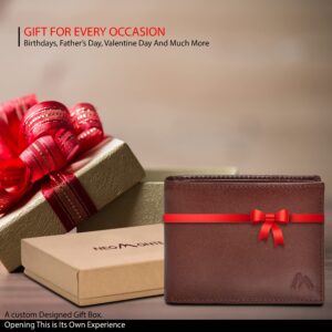 NeoMonte Men's Leather Wallet Sleek and Slim Design comes in Beautiful Gift Box and Handmade with RFID Blocking