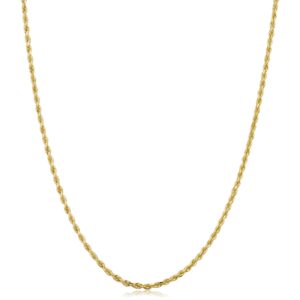 kooljewelry 14k yellow gold rope chain necklace (1.6 mm 20 inch)