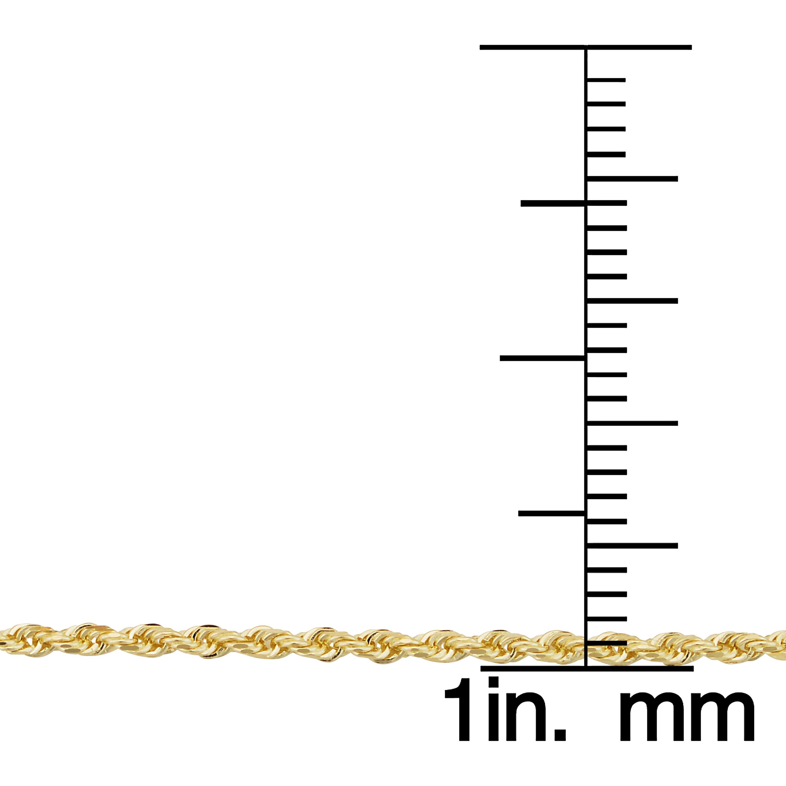 Kooljewelry 14k Yellow Gold Rope Chain Necklace (1.6 mm 20 inch)