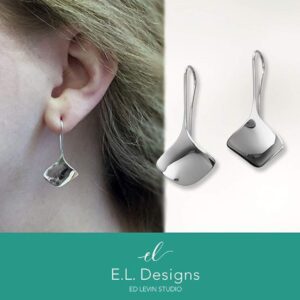 Ed Levin Jewelry, Reflection Earrings, 925 Sterling Silver