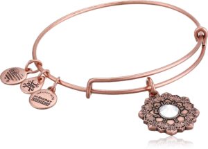 alex and ani women's mother of the bride bracelet, rafaelian antique rose, expandable