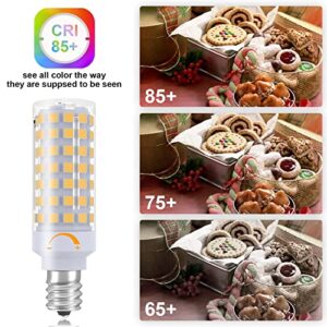 E12 LED Bulb Dimmable 7W C7 Bulb Equivalent to E12 Halogen Bulb 60W, Warm White 3000K T6 E12 Candelabra Bulb 60 Watt for Ceiling Fan, Chandelier Lighting, AC120V Kx-2000 Bulbrite Replacement (6 Pack)