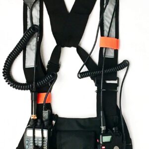 X-FIRE® Updated Dual Portable Radio Chest Rig Harness for Two-Way Radios w/ 3m Reflective. Now with Larger Radio Pocket